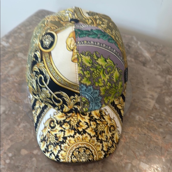 Versace | Accessories | Versace Black And Gold Baroque Hat | Poshmark